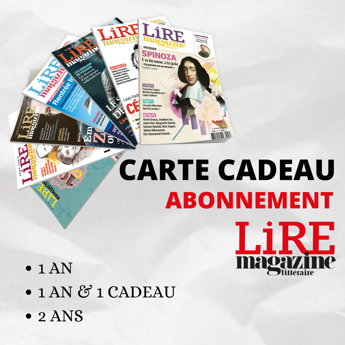La carte cadeau : Offrez un abonnement à Lire Magazine